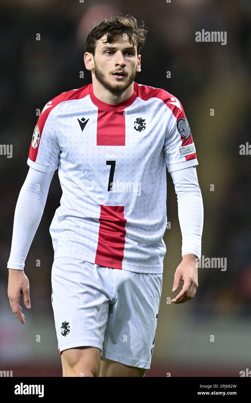 BATUMI, GEORGIA - MARCH 28: Khvicha Kvaratskhelia of Georgia during the ...