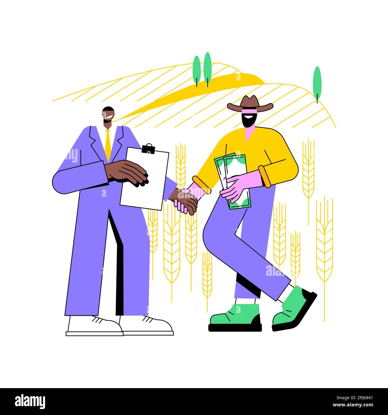 Beginning farmers and ranchers loans isolated cartoon vector ...