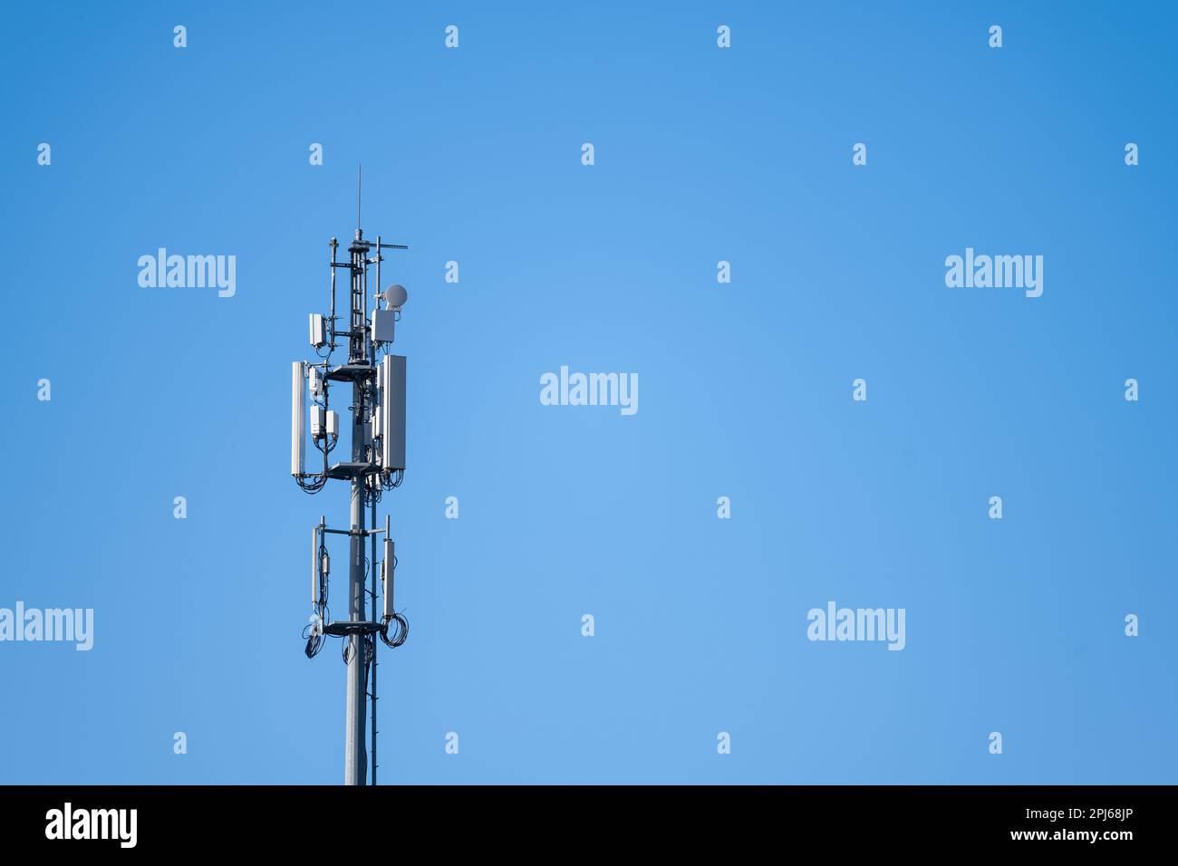 Tall communications tower in a forest Stock Photo - Alamy
