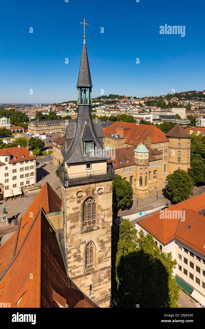 View from the collegiate church of the city centre with New Palace, Old ...