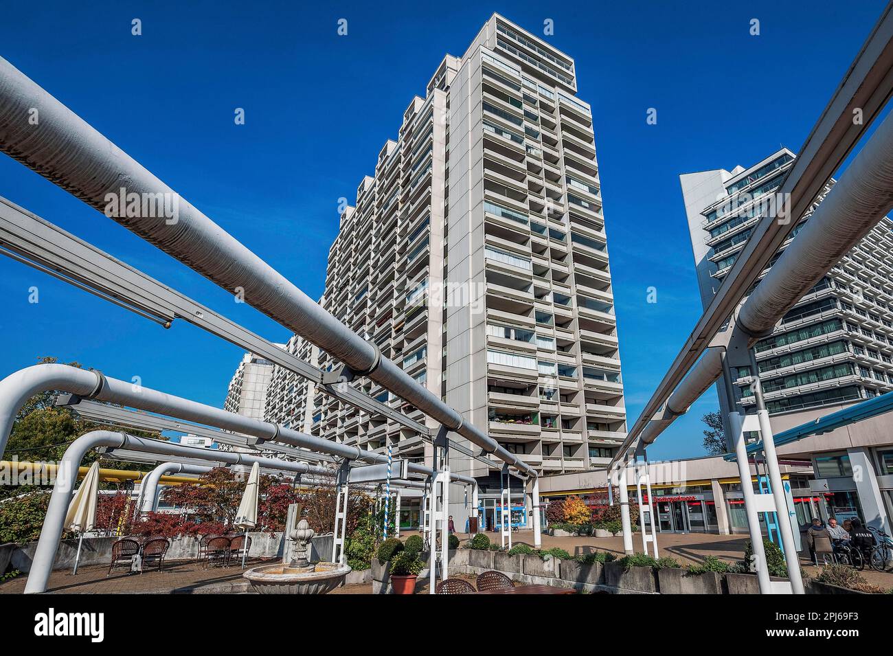 High-rise buildings with pipe system in the former Olympic Village ...