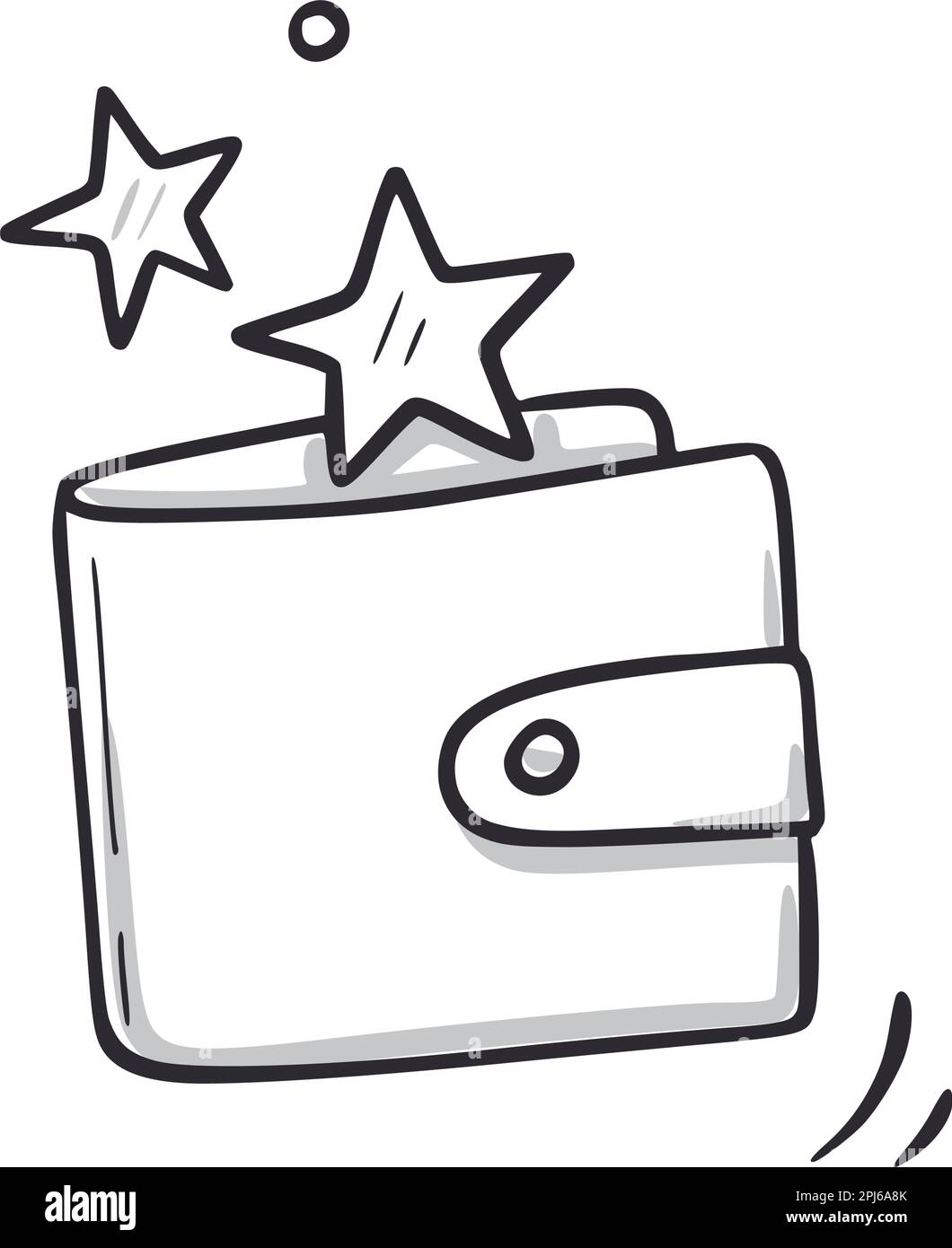 Bonus point wallet doodle icon. Reward bonus point wallet hand drawn ...