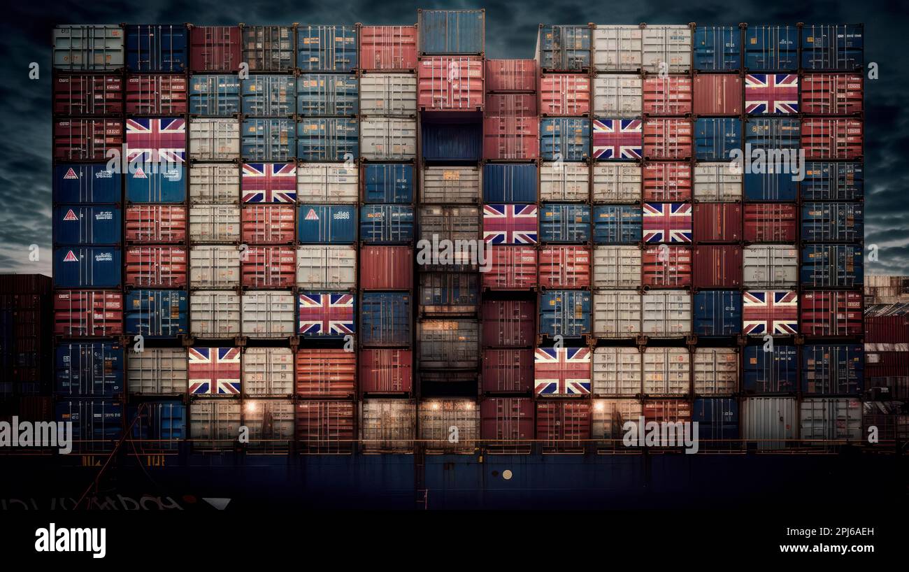 Union jack shipping container hi-res stock photography and images - Alamy