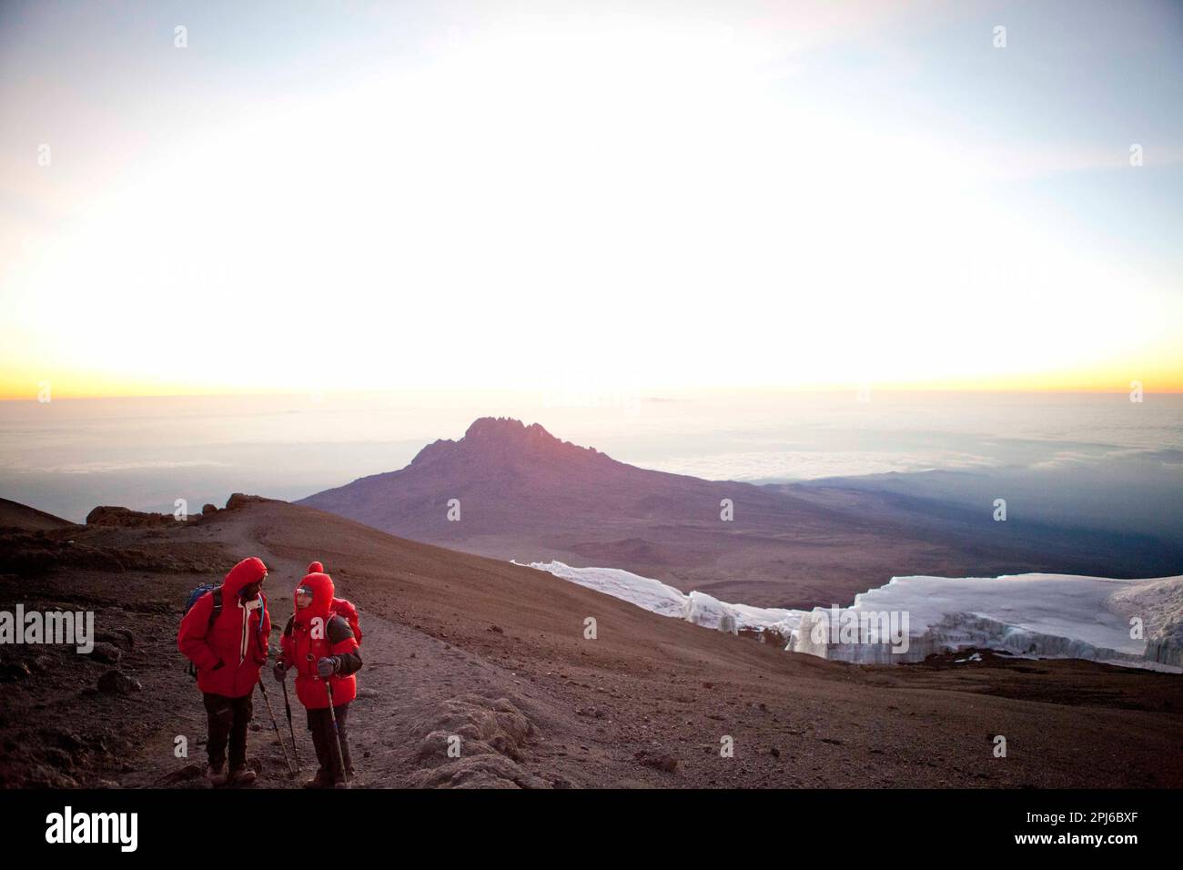 Mount Kilimanjaro summit at sunrise, Tanzania Stock Photo - Alamy