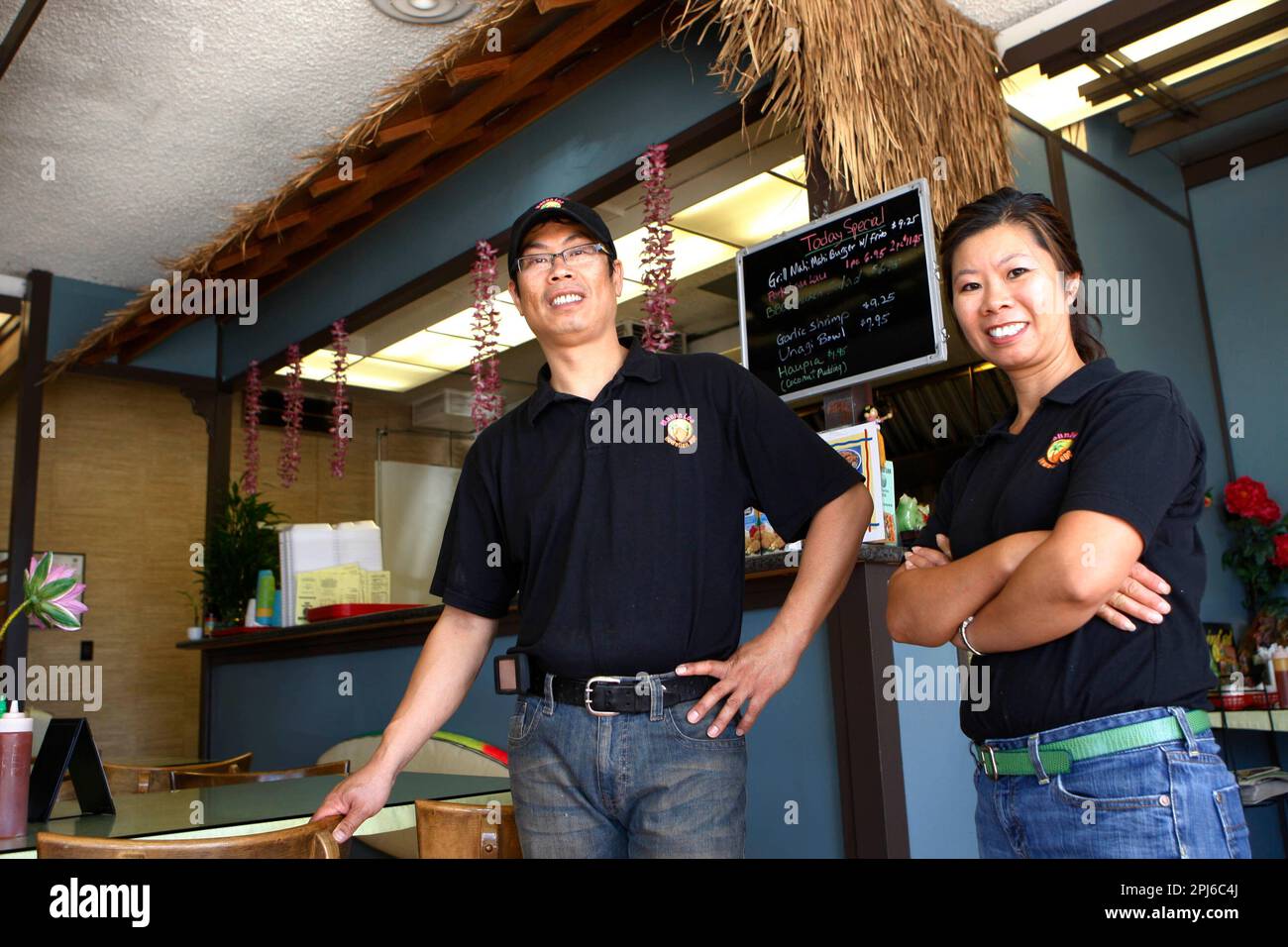 Co-owners Bing Chiu and Anna Chin are seen at Mauna Loa Hawaiian BBQ in ...