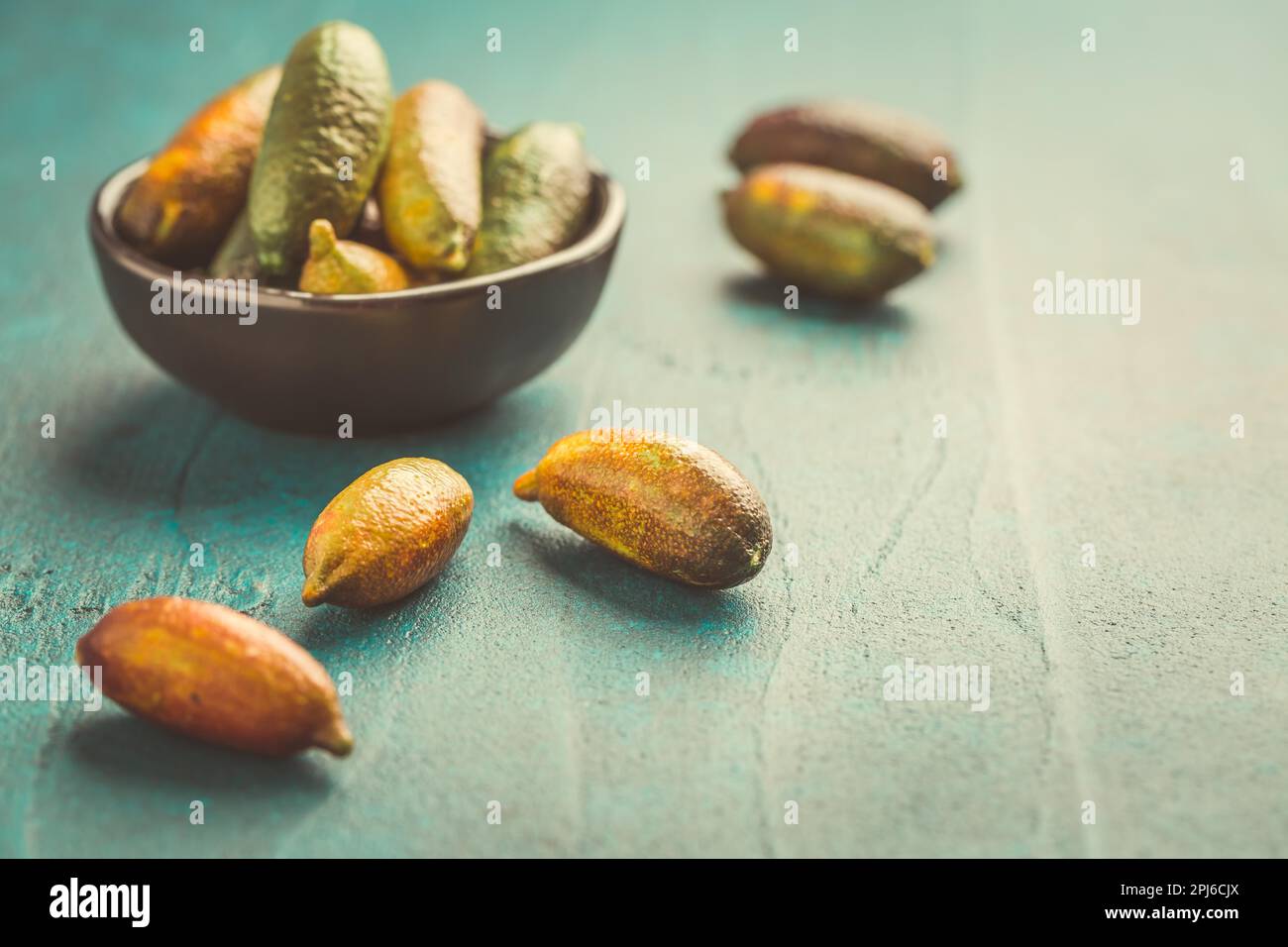 Australian finger lime or caviar lime, edible fruits used in gourmet ...