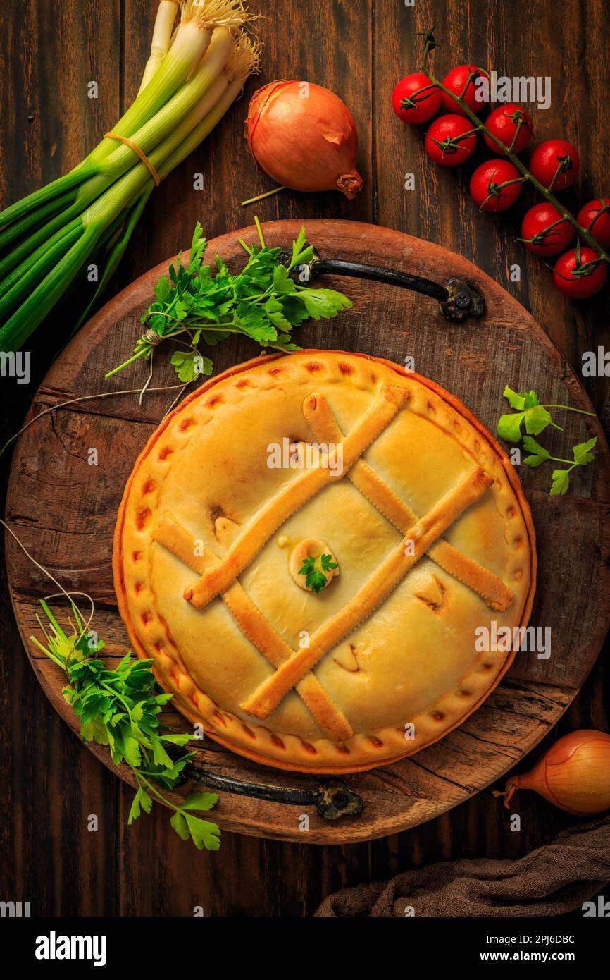 Empanada Gallega - traditional pie stuffed with tuna, Galician and ...