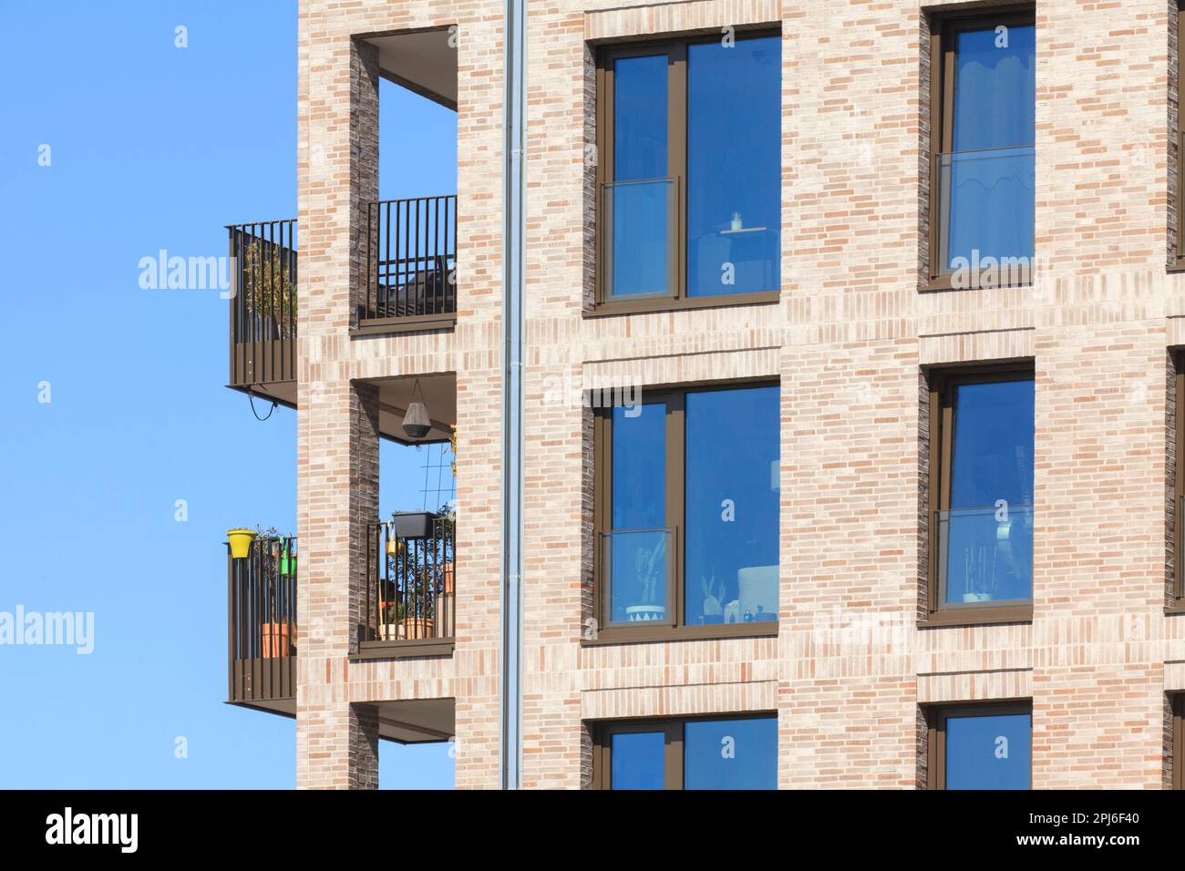 Balconies on modern residential buildings in Bremens Stephaniviertel ...