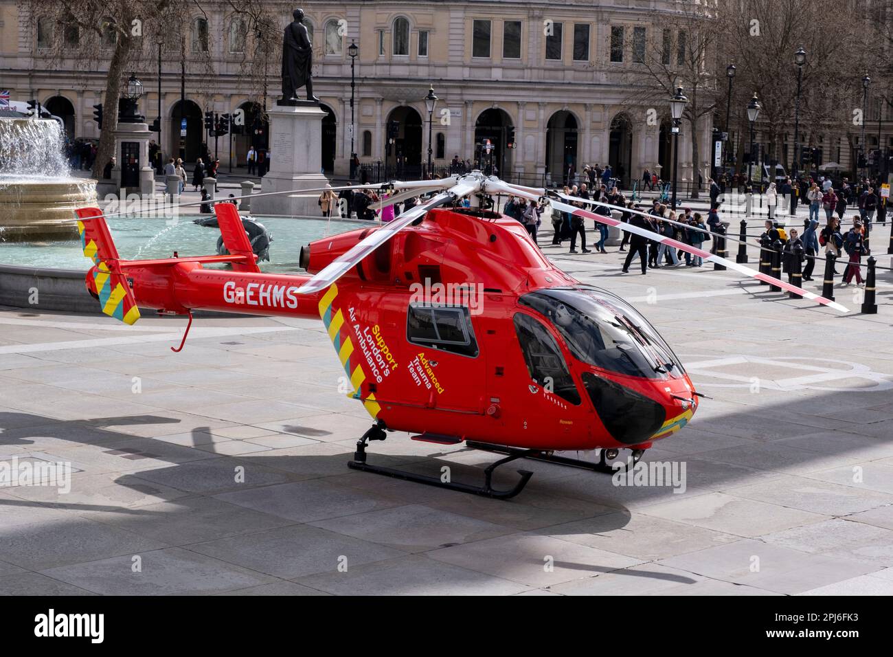 London Air Ambulance advance trauma team helicopter after landing in ...