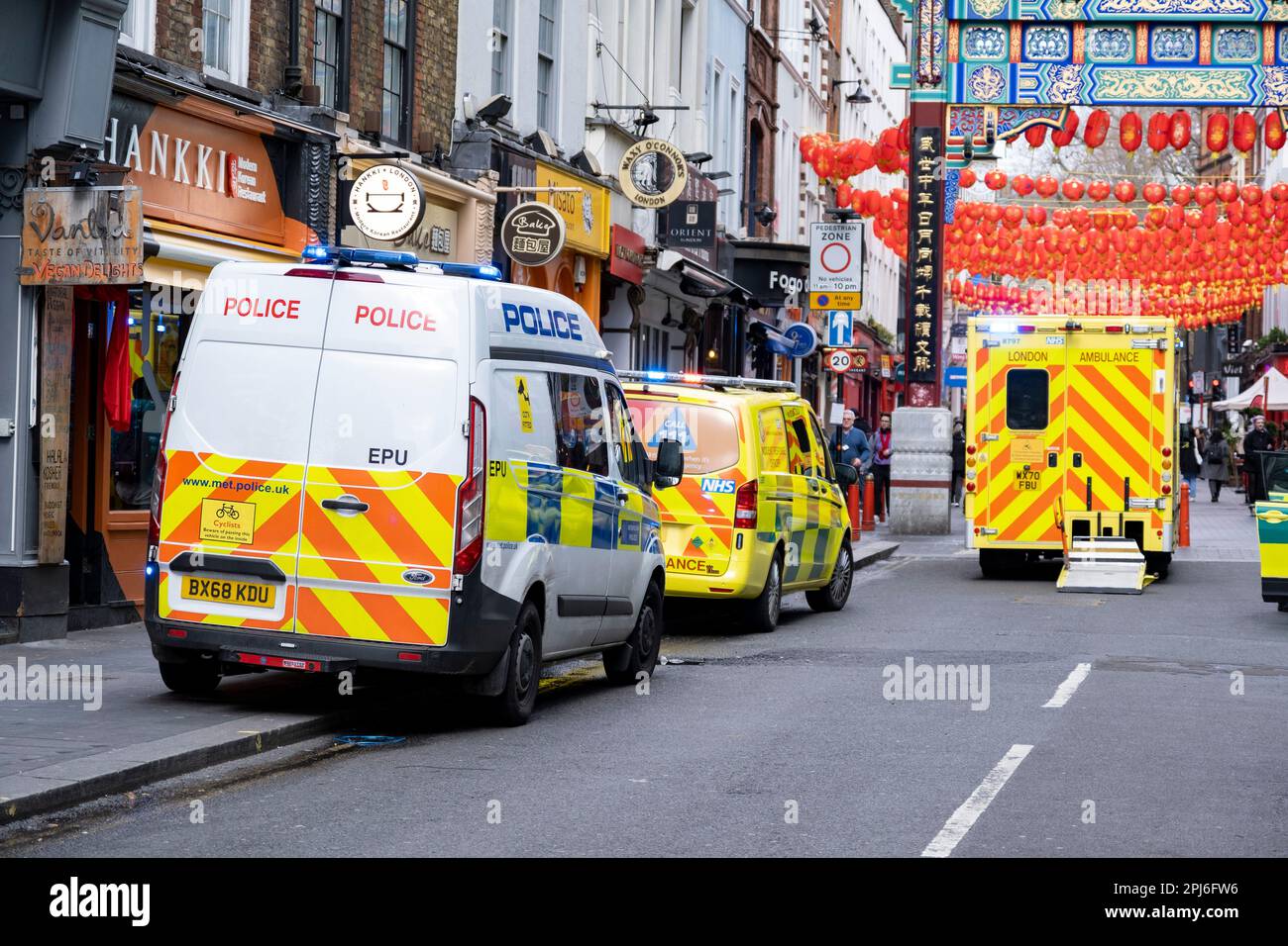 Emergency services including several vehicles from ambulance, police ... Emergency services including several vehicles from ambulance, police ...