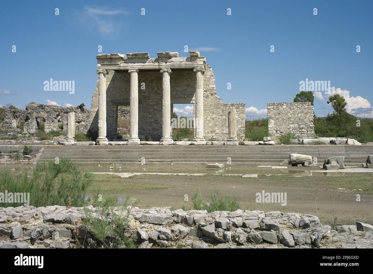 Pillared House, Assembly Hall, Stoa, Miletus, Turkey Stock Photo - Alamy