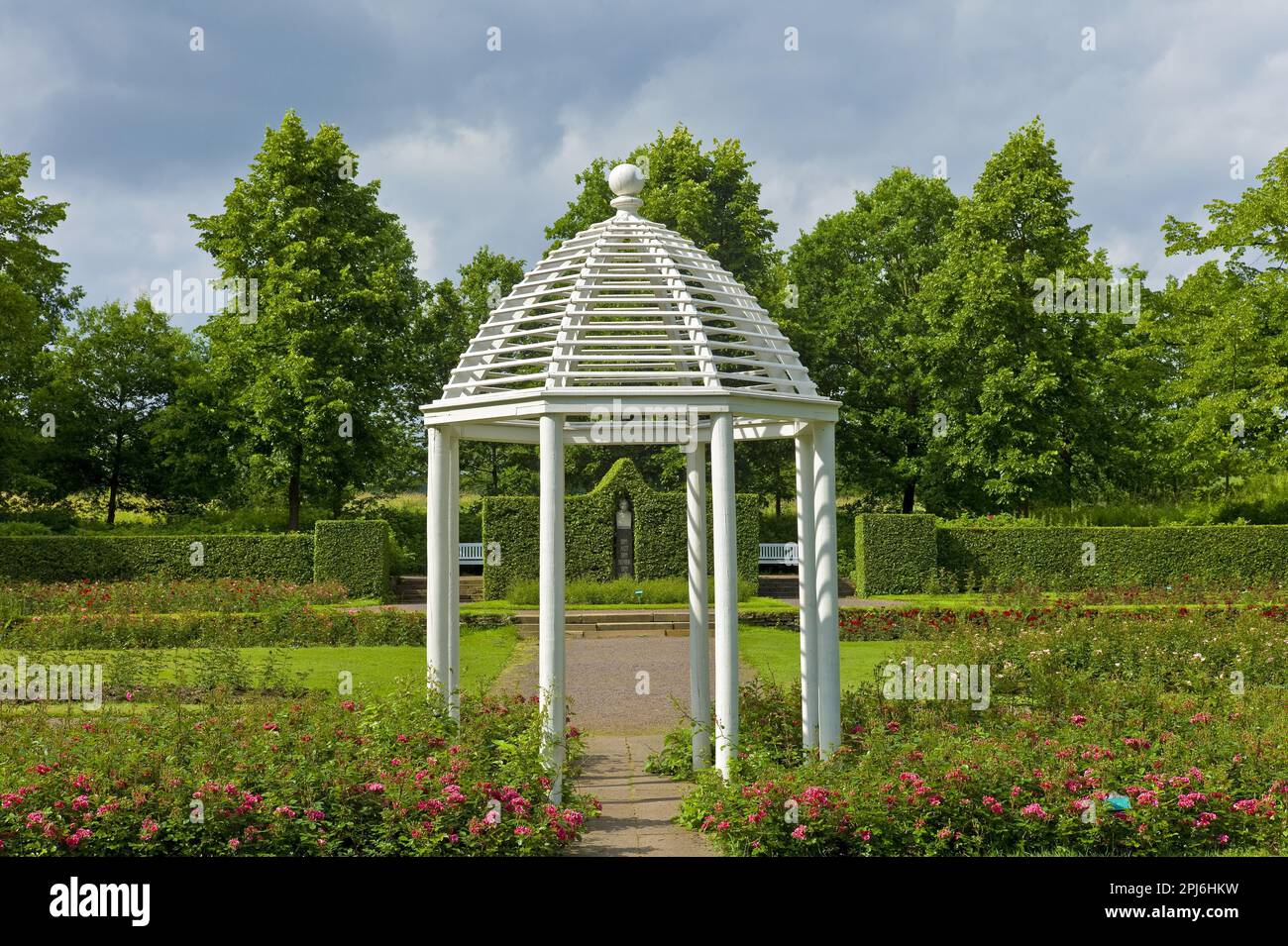 Pavilion in the spa gardens, Graeflicher Park, Bad Driburg, Germany ...