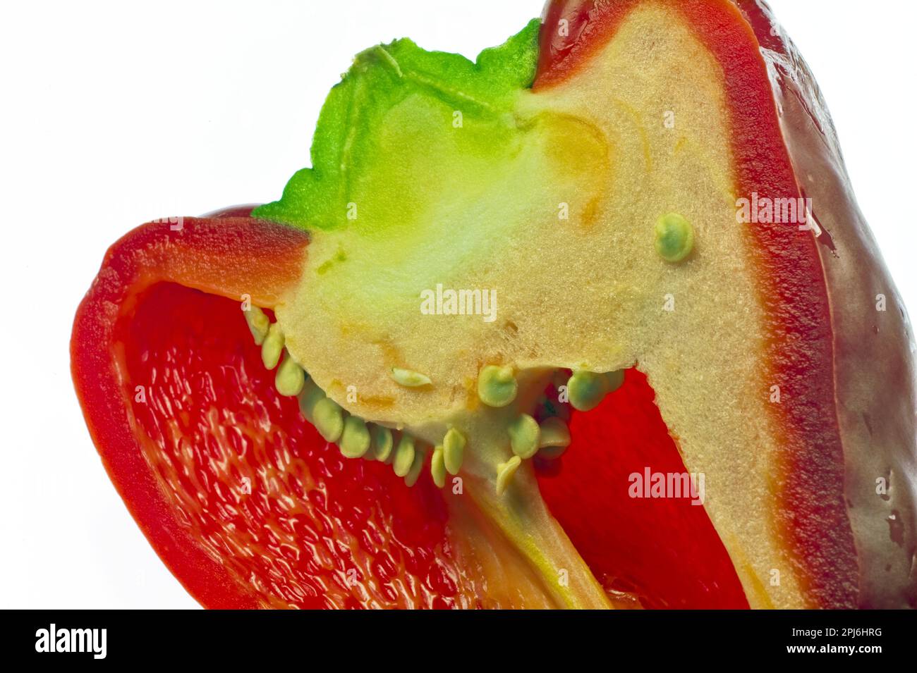 Sliced red pepper fruit Stock Photo - Alamy