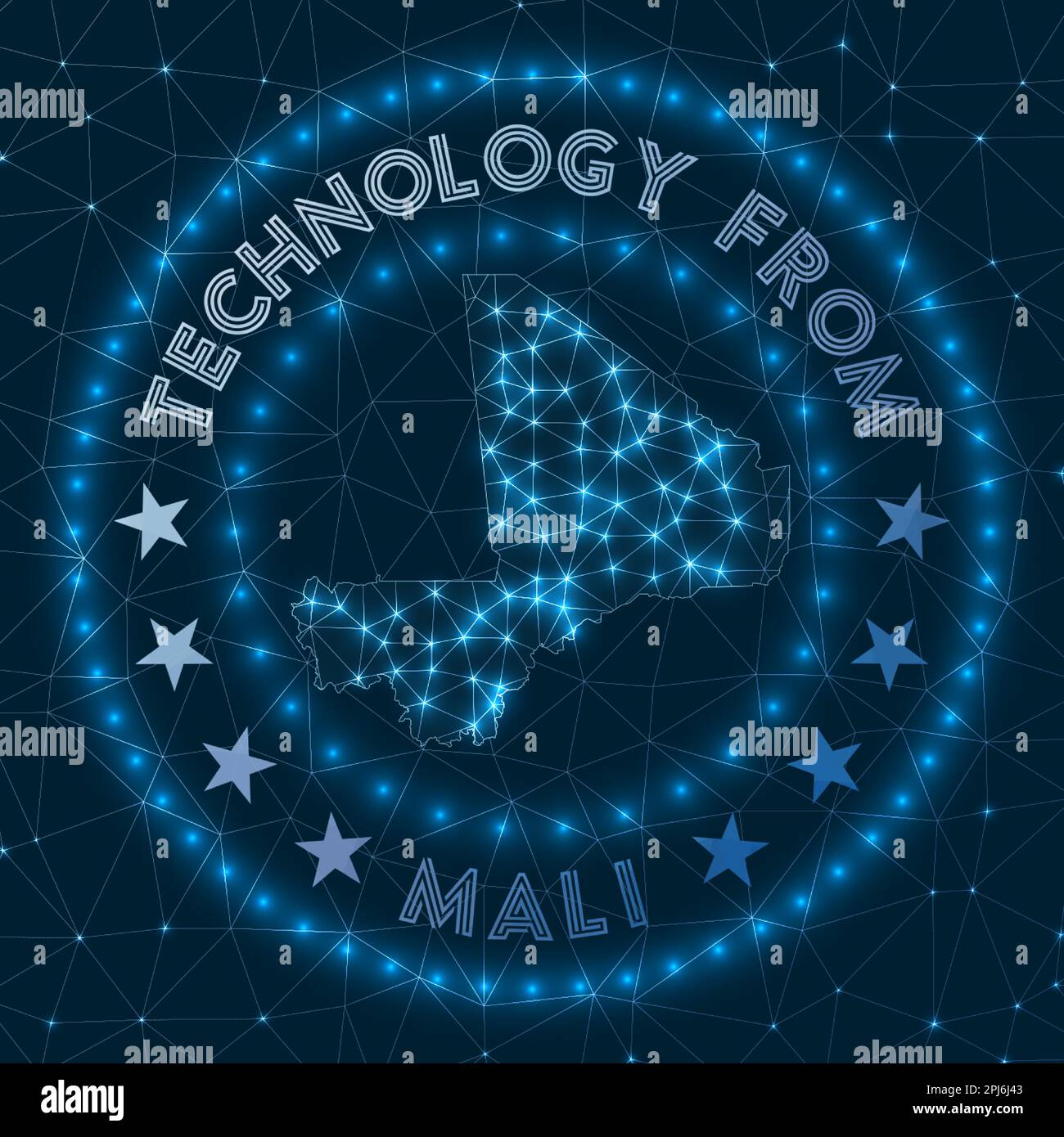 Technology From Mali. Futuristic geometric badge of the country ...