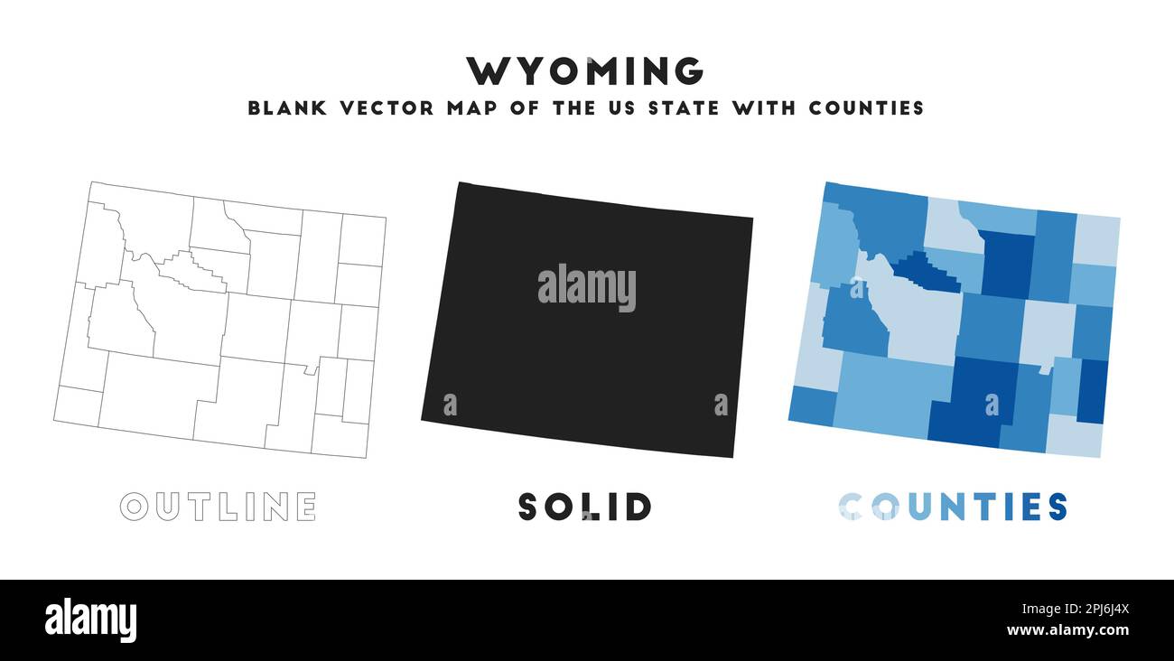 Wyoming map. Borders of Wyoming for your infographic. Vector US state ...