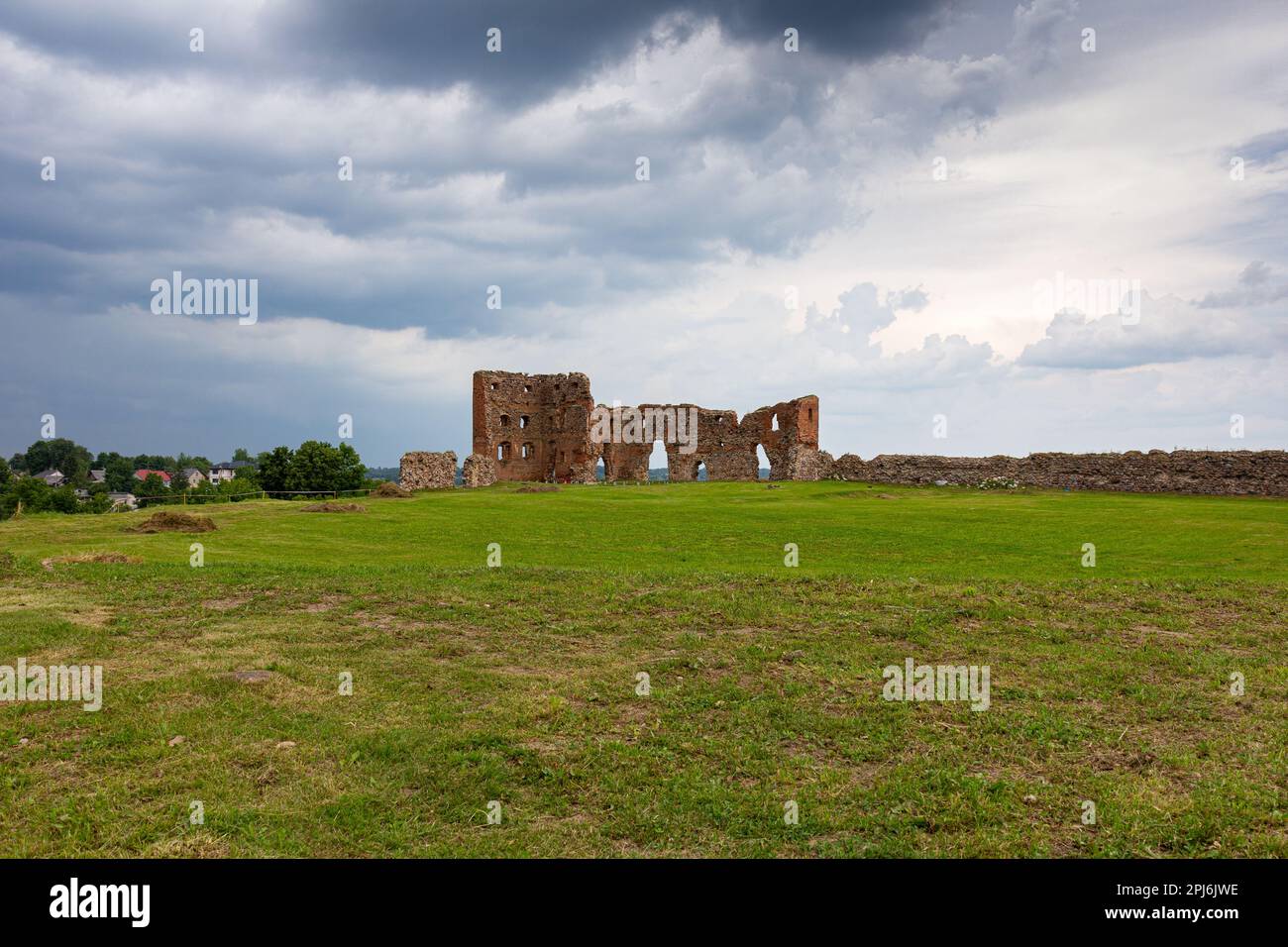 Ludza castle ruins in Latvia Stock Photo - Alamy