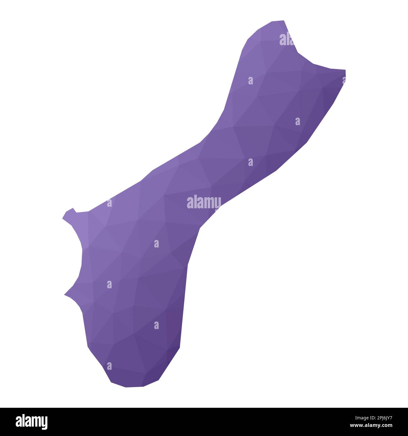 Guam map. Geometric style country outline. Original violet vector ...