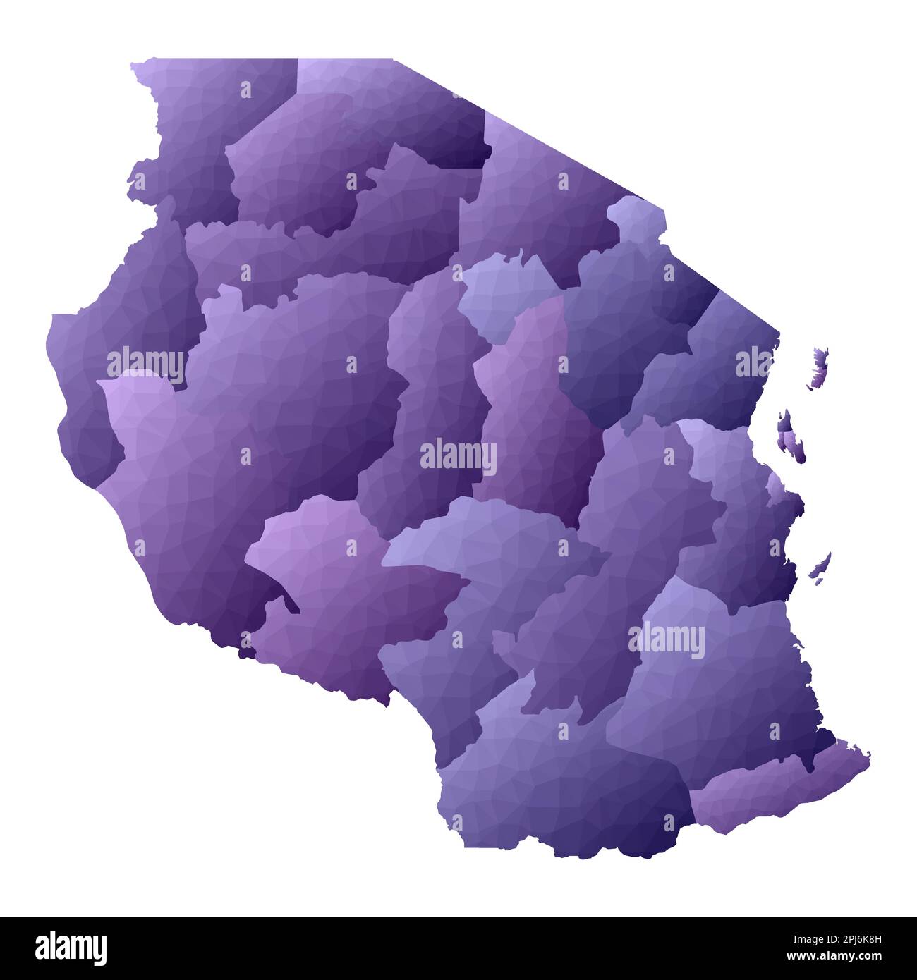 Tanzania map. Geometric style country outline. Nice violet vector illustration Stock Vector ...