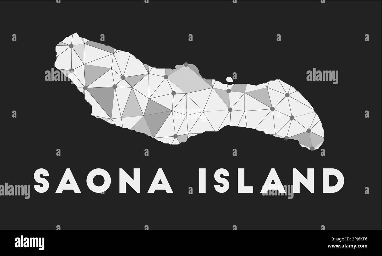 Saona Island - communication network map. Saona Island trendy geometric ...
