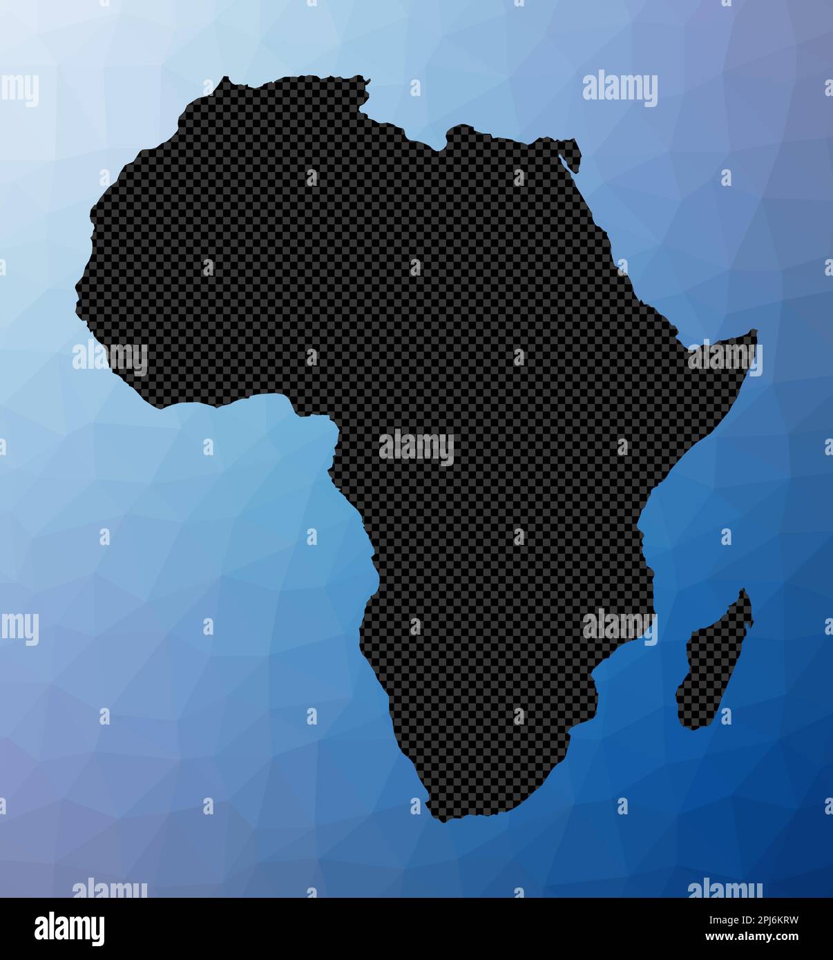 Africa geometric map. Stencil shape of Africa in low poly style ...