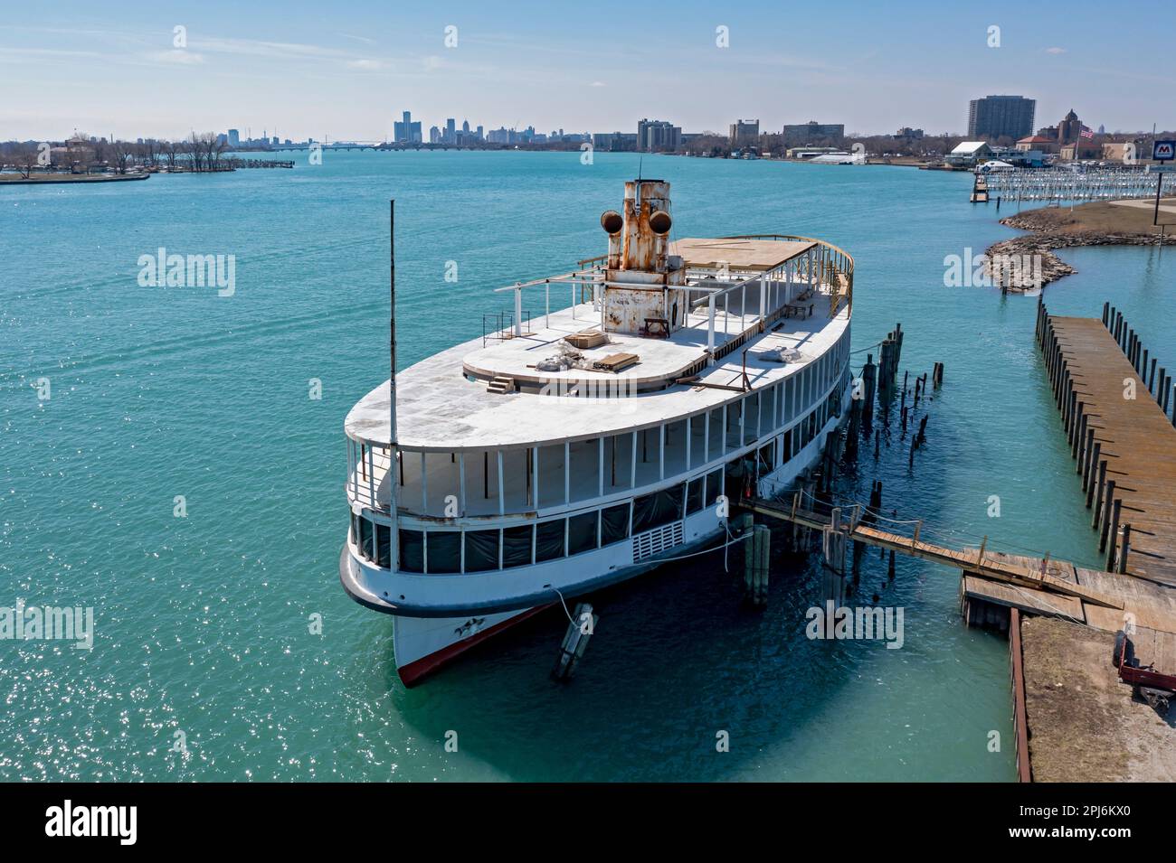 Detroit, Michigan - Restoration work is in progress on the SS Ste ...