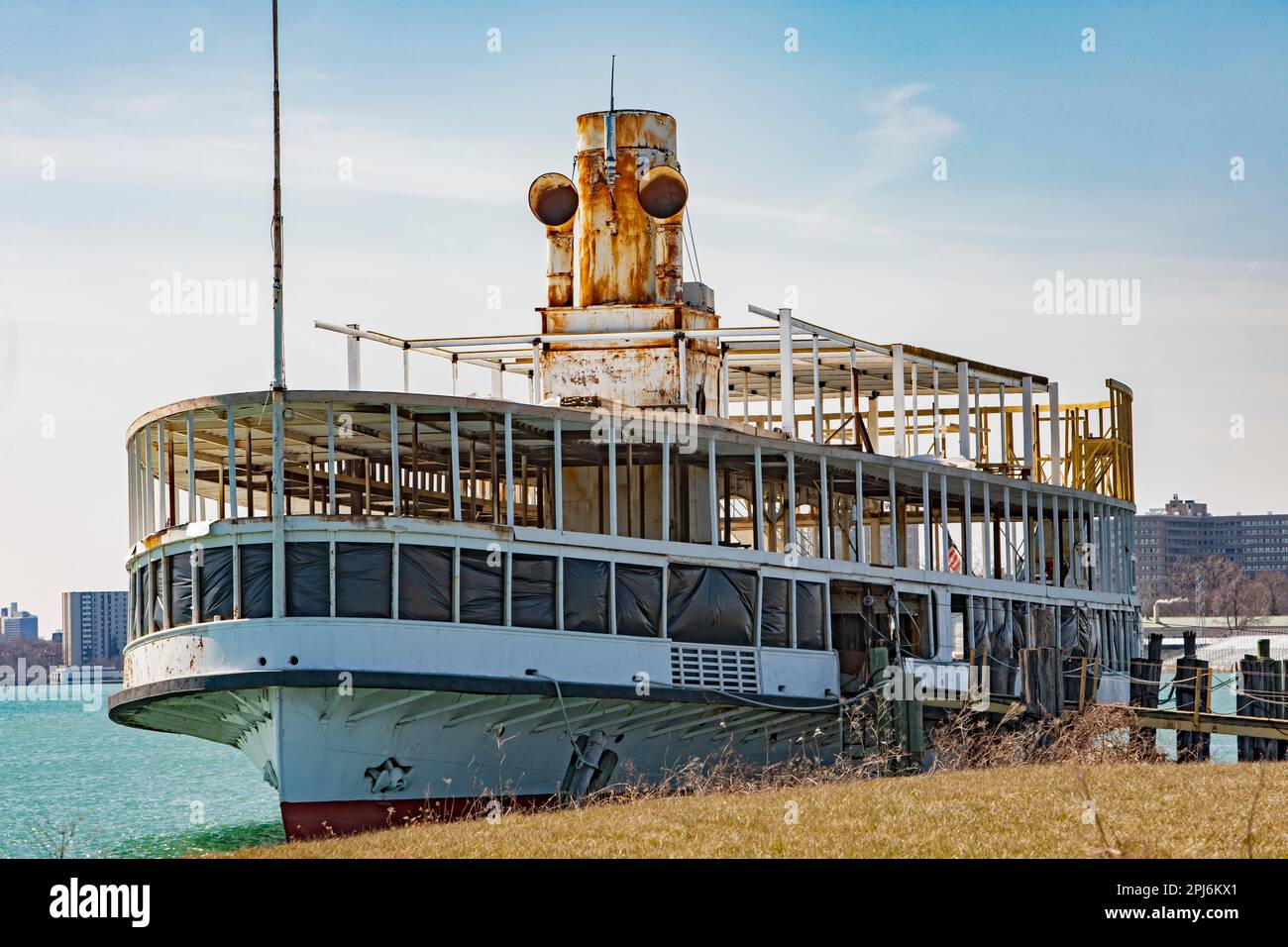 Detroit, Michigan - Restoration work is in progress on the SS Ste ...