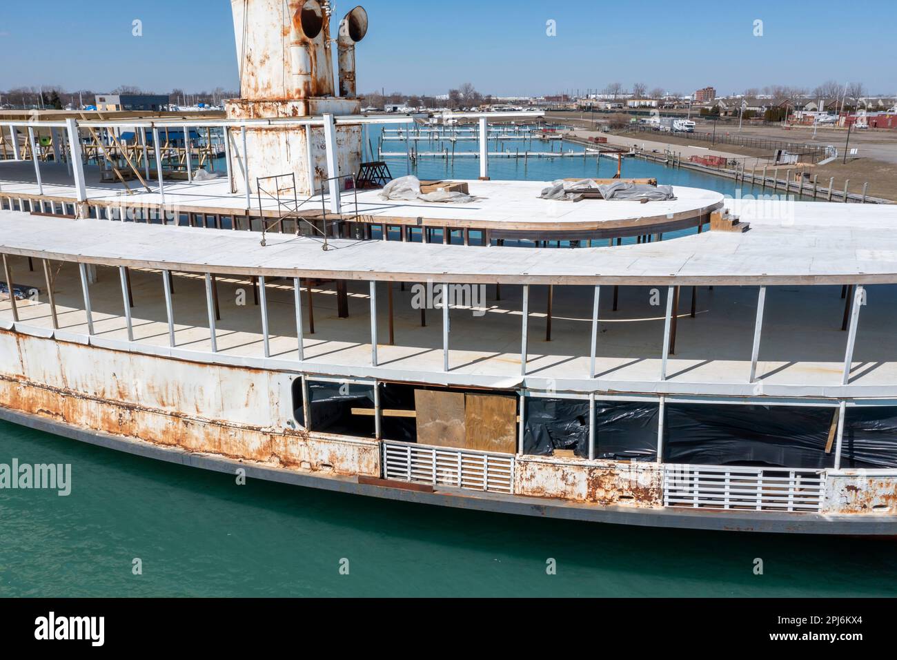 Detroit, Michigan - Restoration work is in progress on the SS Ste ...