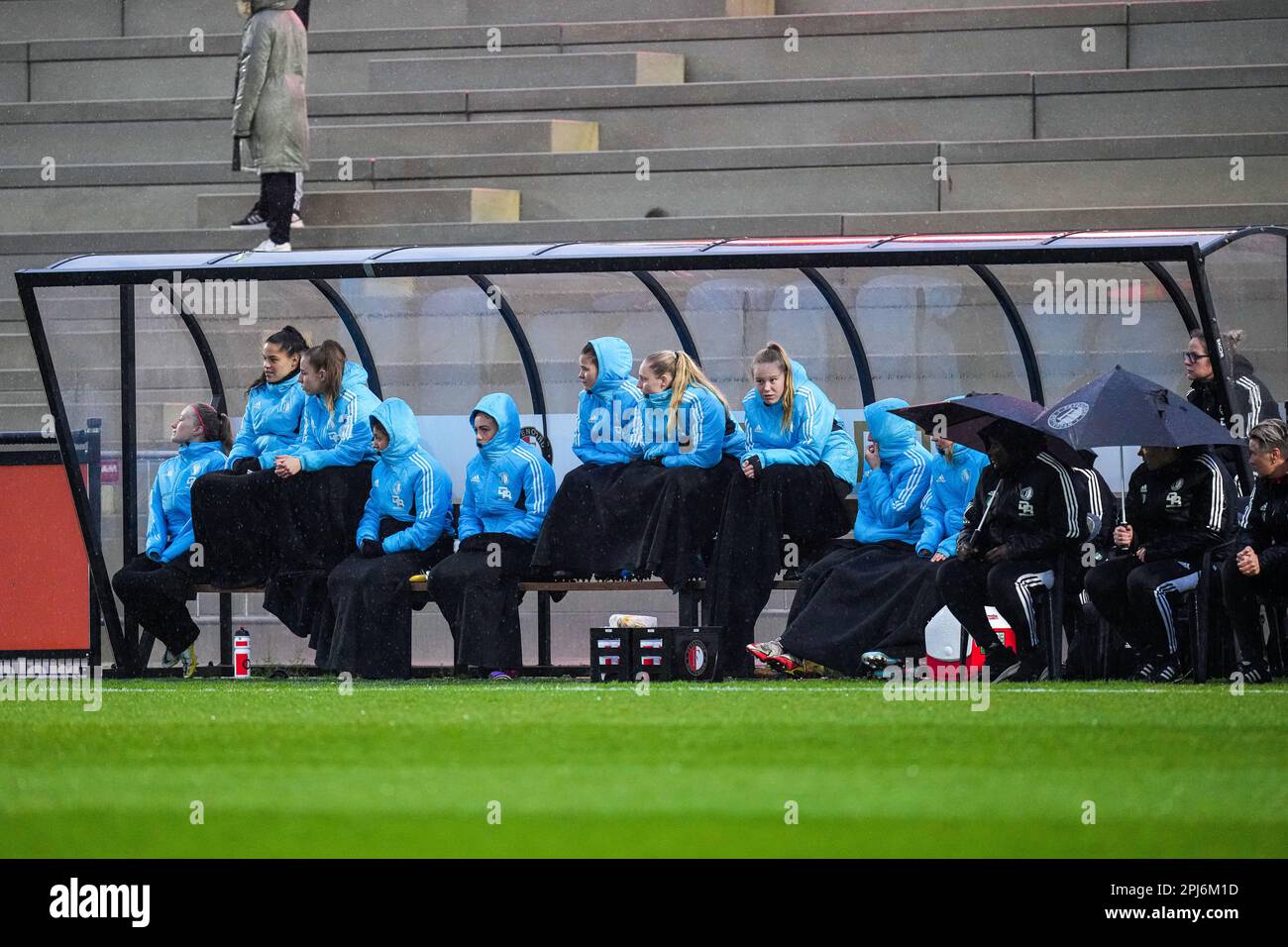 Rotterdam - The bench during the match between Feyenoord V1 v PSV V1 at ...