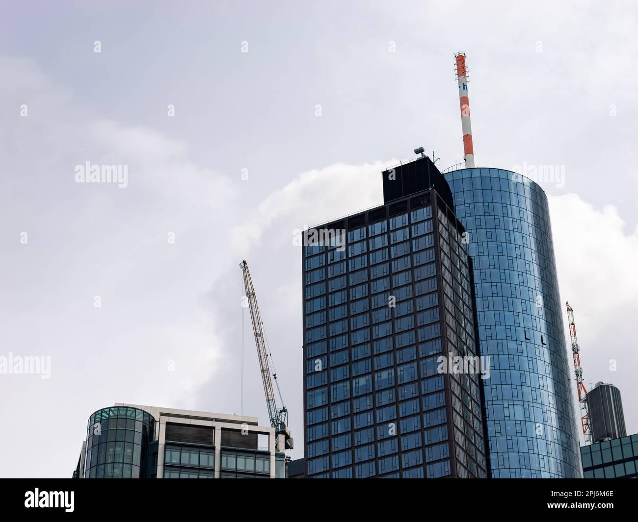 Skyscraper in the urban skyline of Frankfurt am Main. The Main Tower ...