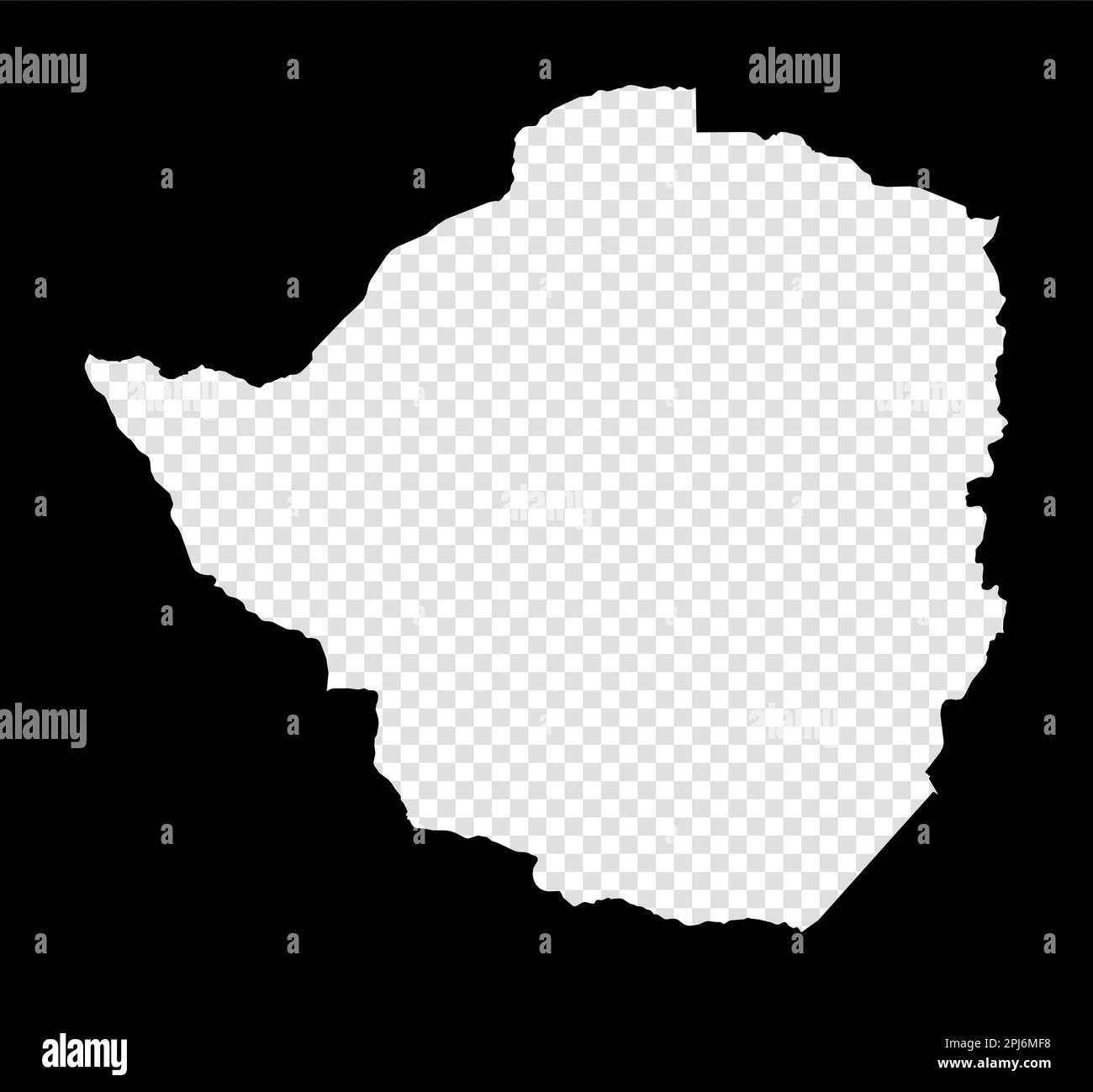 Stencil map of Zimbabwe. Simple and minimal transparent map of Zimbabwe ...