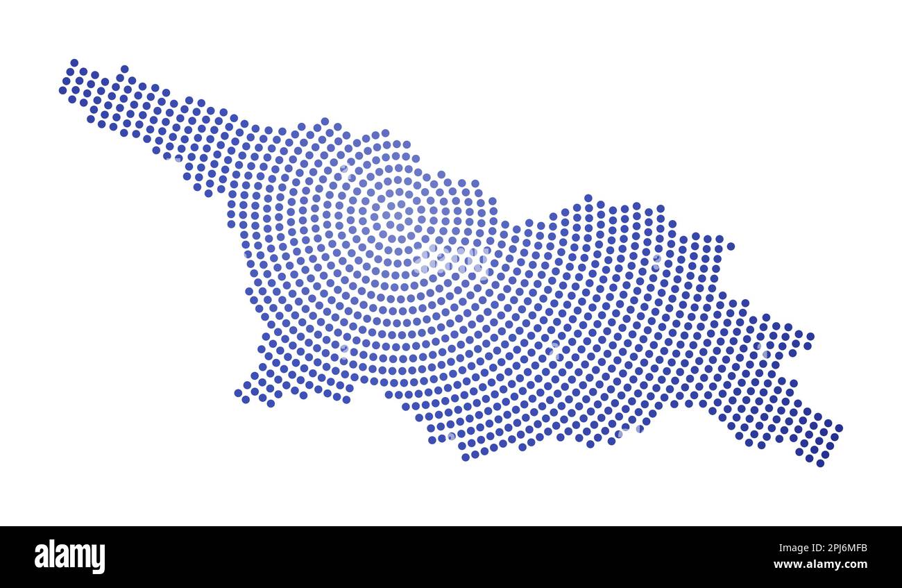 Georgia dotted map. Digital style shape of Georgia. Tech icon of the ...