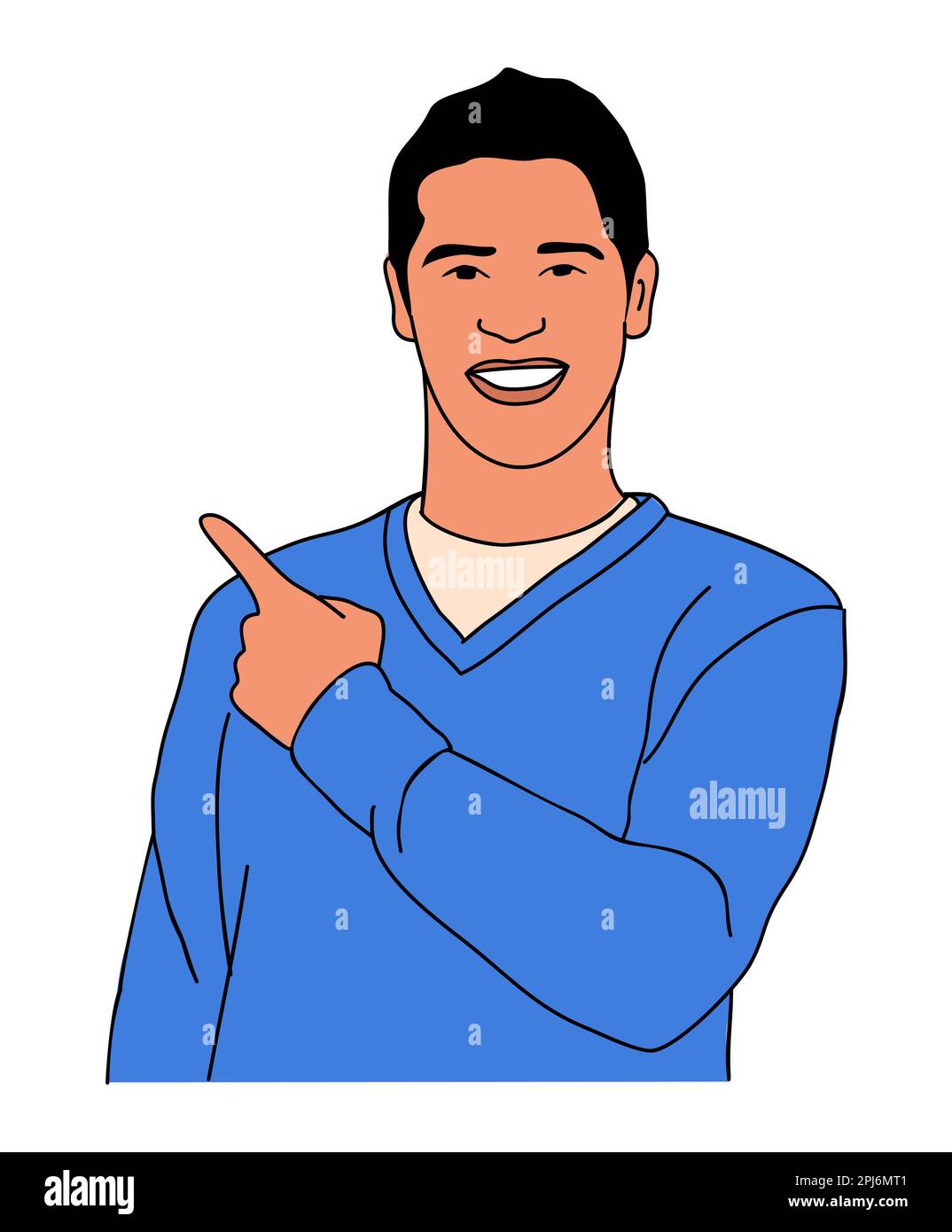 Person Pointing To Side Cartoon