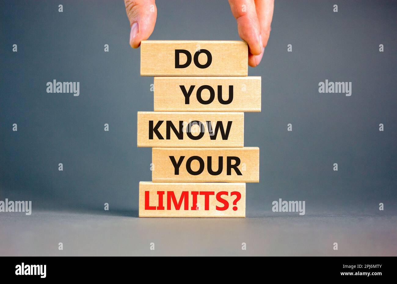Do you know your limits symbol. Concept words Do you know your limits on wooden block. Beautiful ...