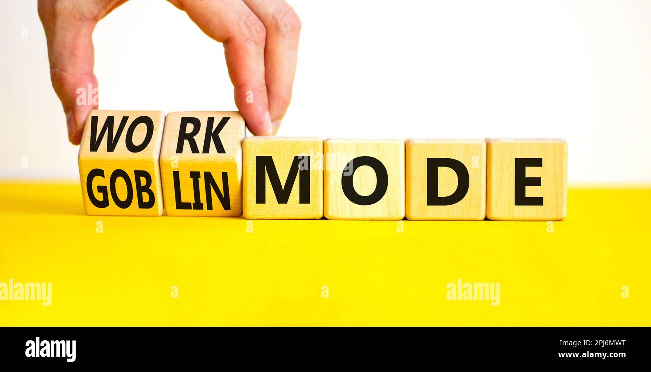 Work or goblin mode symbol. Concept word Work mode Goblin mode on ...