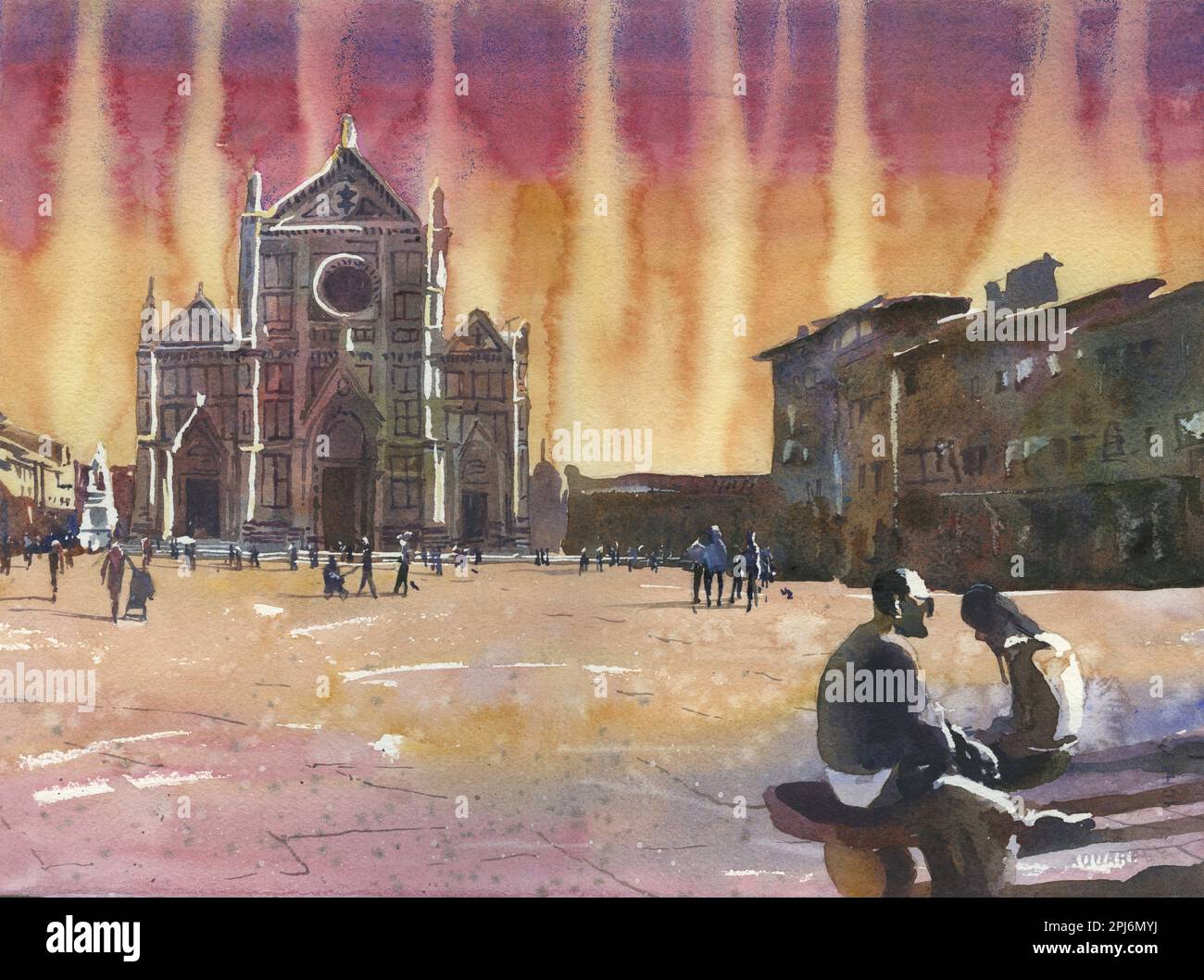 Tuscany painting watercolour hi-res stock photography and images - Alamy