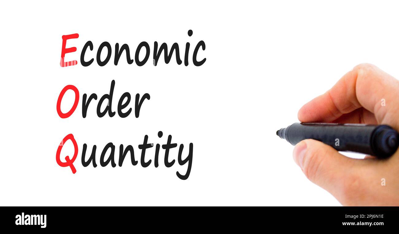 EOQ economic order quantity symbol. Concept words EOQ economic order quantity on paper on a ...