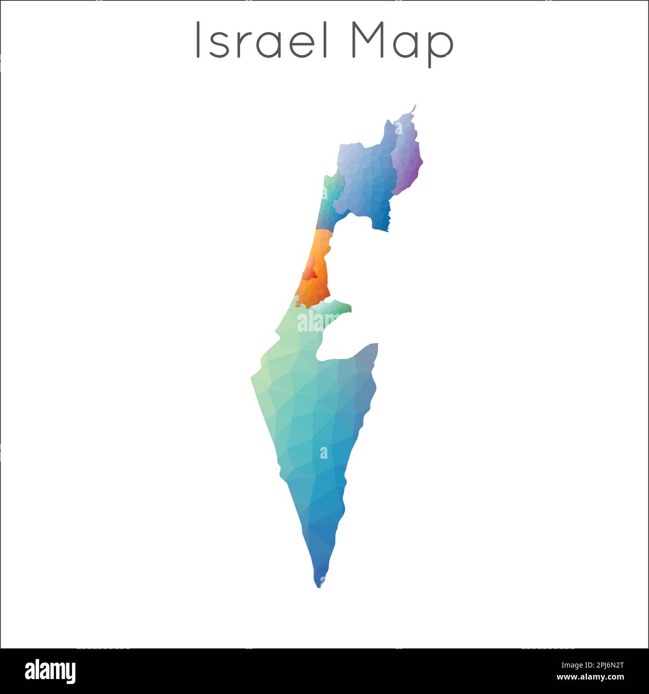 Low poly map of Israel. Israel geometric polygonal, mosaic style map ...