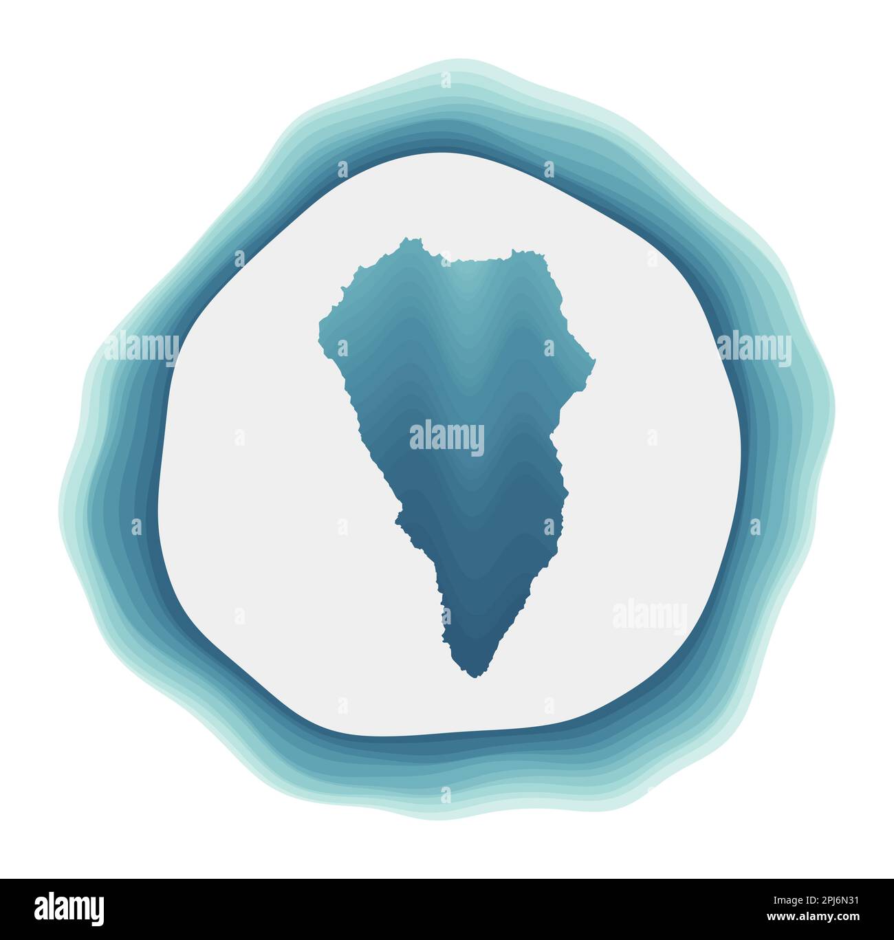 La Palma logo. Badge of the island. Layered circular sign around La ...