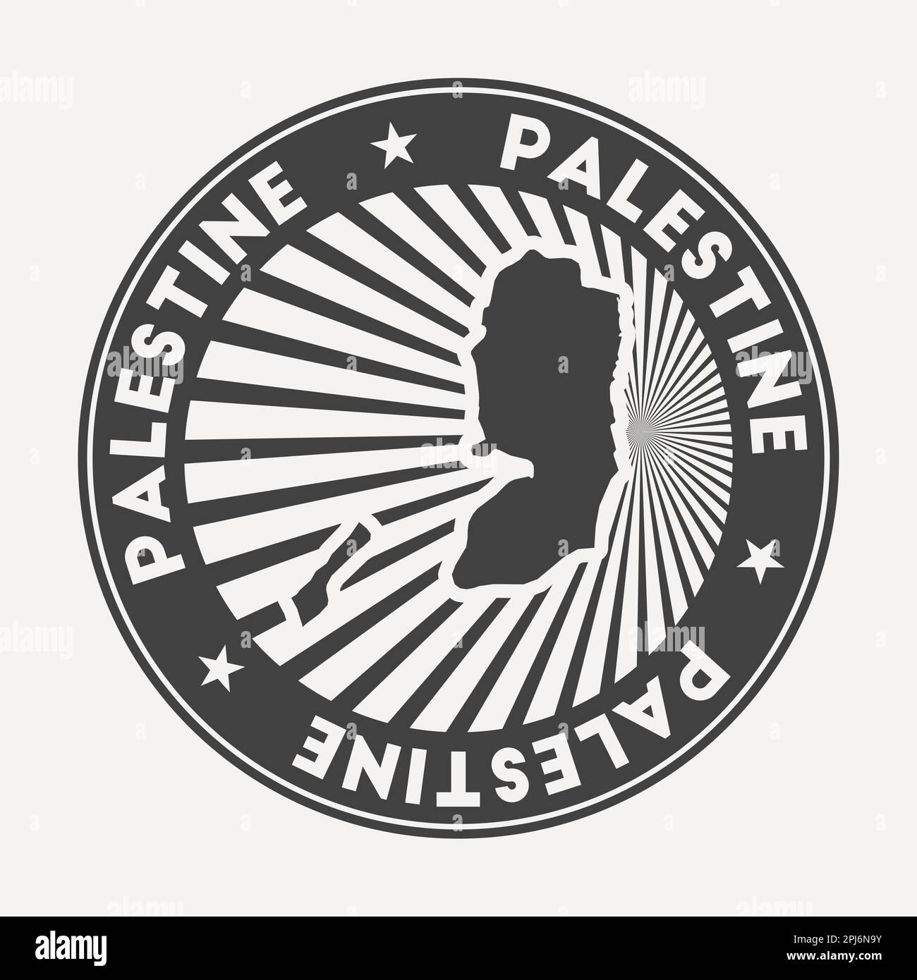 Palestine round logo. Vintage travel badge with the circular name and ...