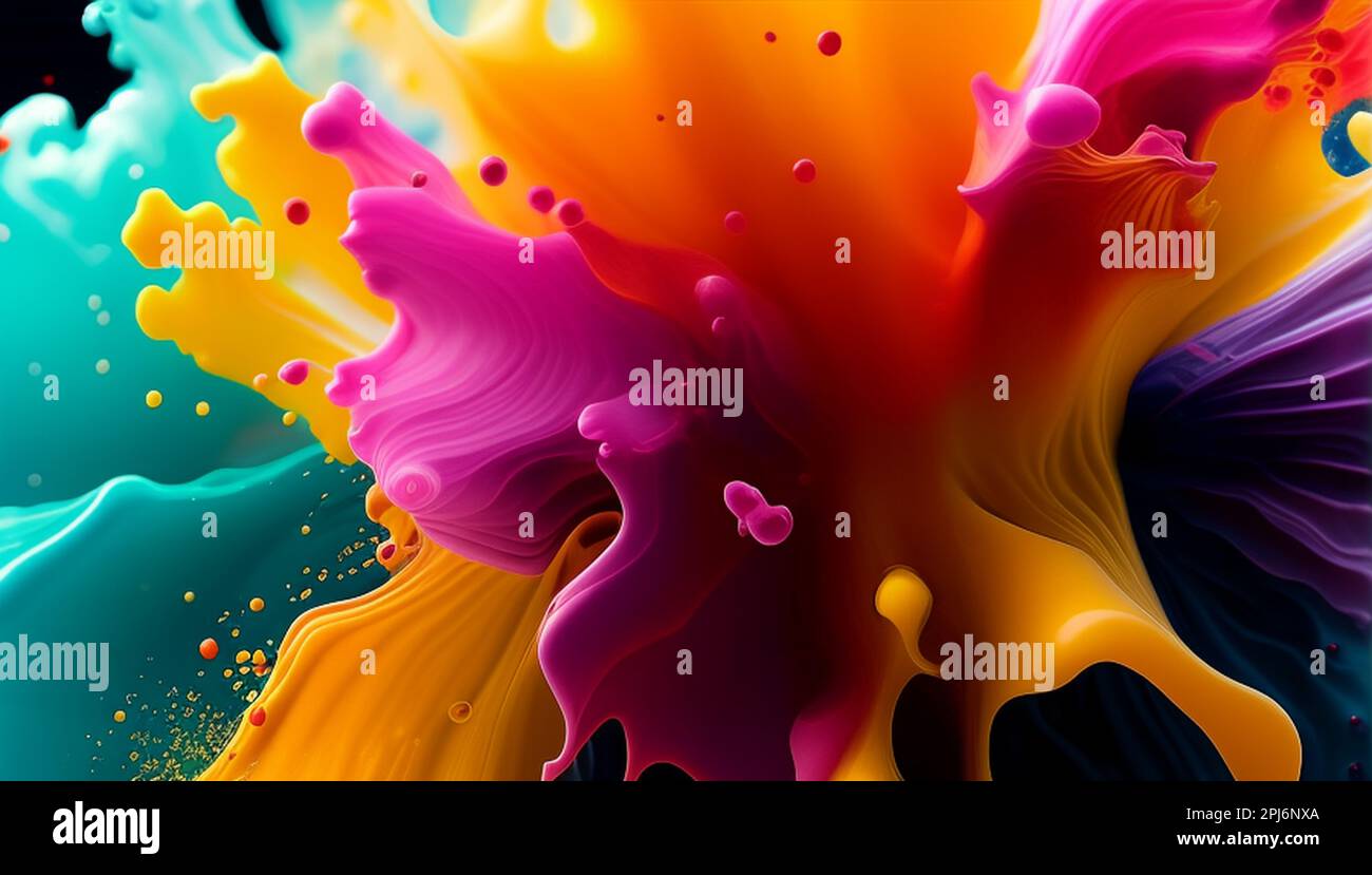 Cyan paint splash hi-res stock photography and images - Alamy