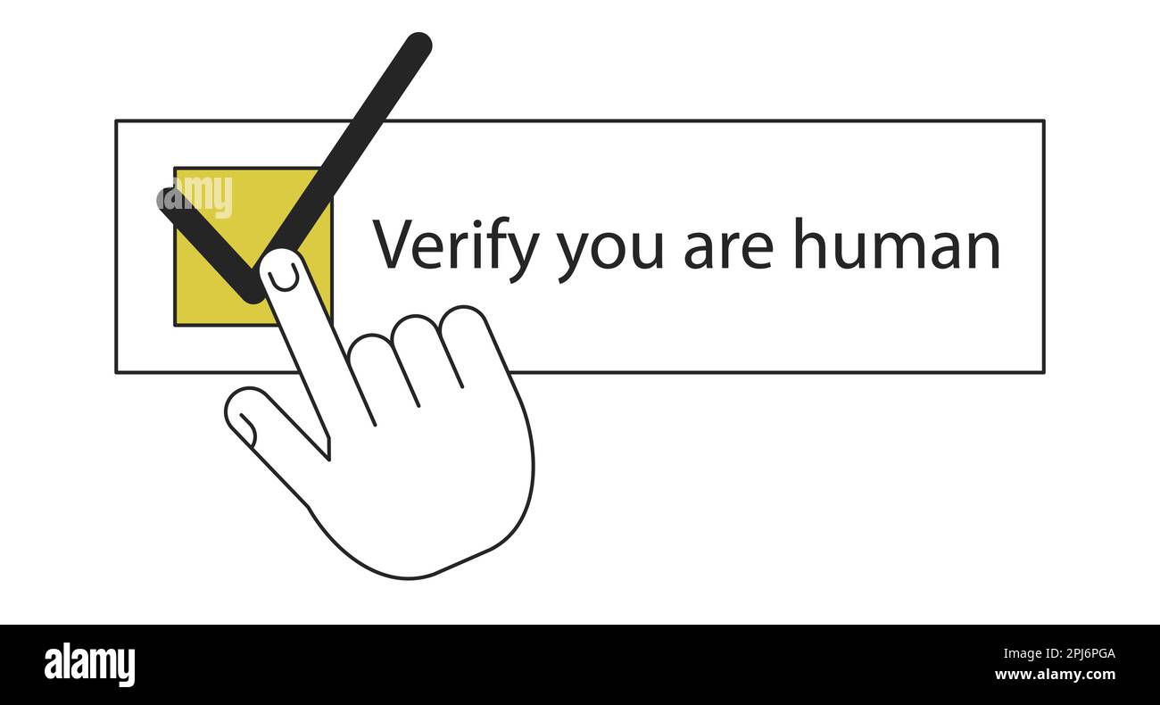 Human verification duo color line concept vector spot illustration ...