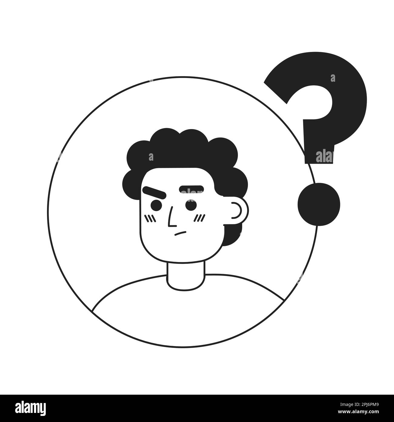 Guy feels uncertainty black and white concept vector spot illustration Stock Vector Image & Art ...