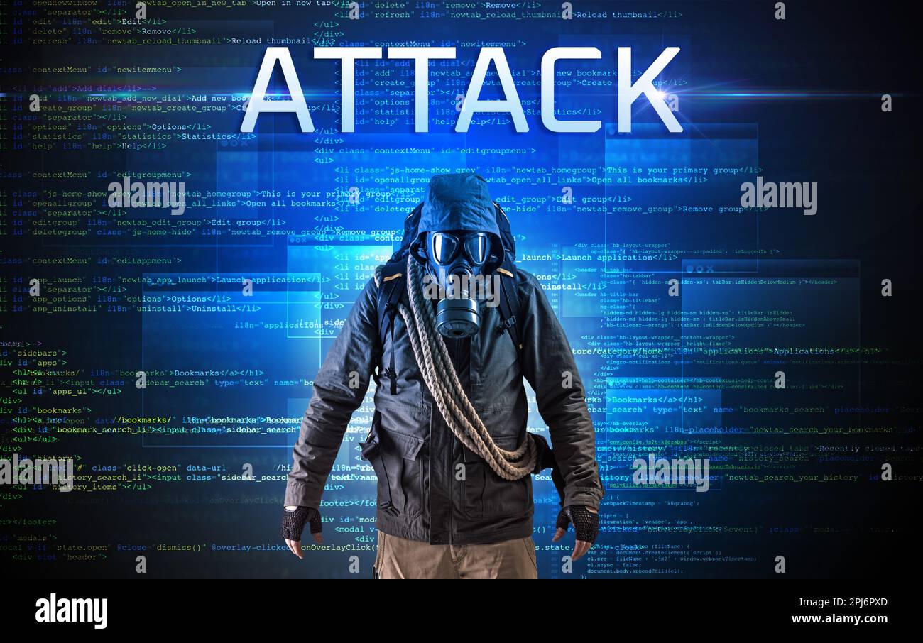 Faceless hacker on code background Stock Photo - Alamy