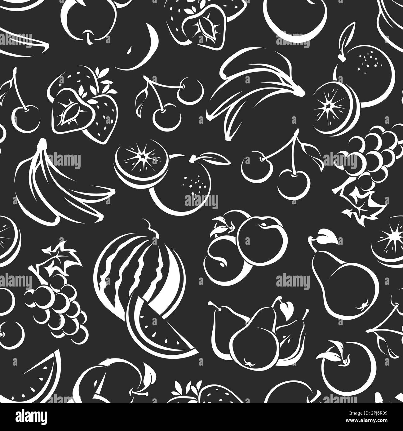 Silhouette various fruits Stock Vector Images - Alamy