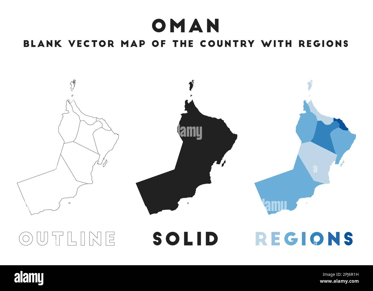 Oman map. Borders of Oman for your infographic. Vector country shape ...