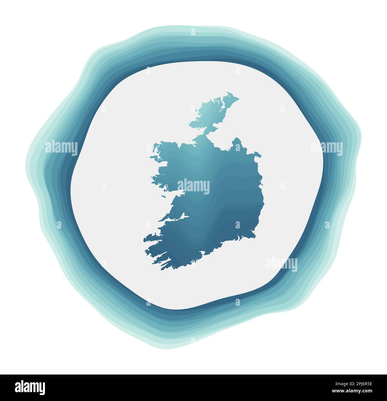 Ireland logo. Badge of the country. Layered circular sign around ...