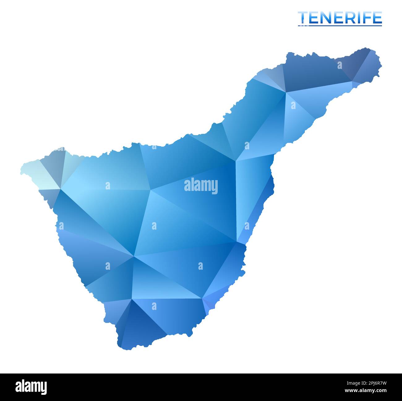 Vector polygonal Tenerife map. Vibrant geometric island in low poly ...