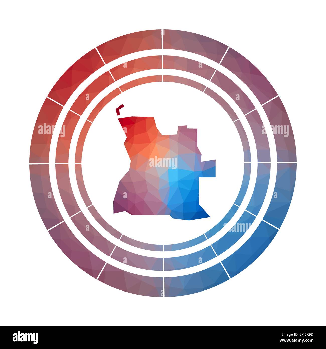Angola badge. Bright gradient logo of country in low poly style ...