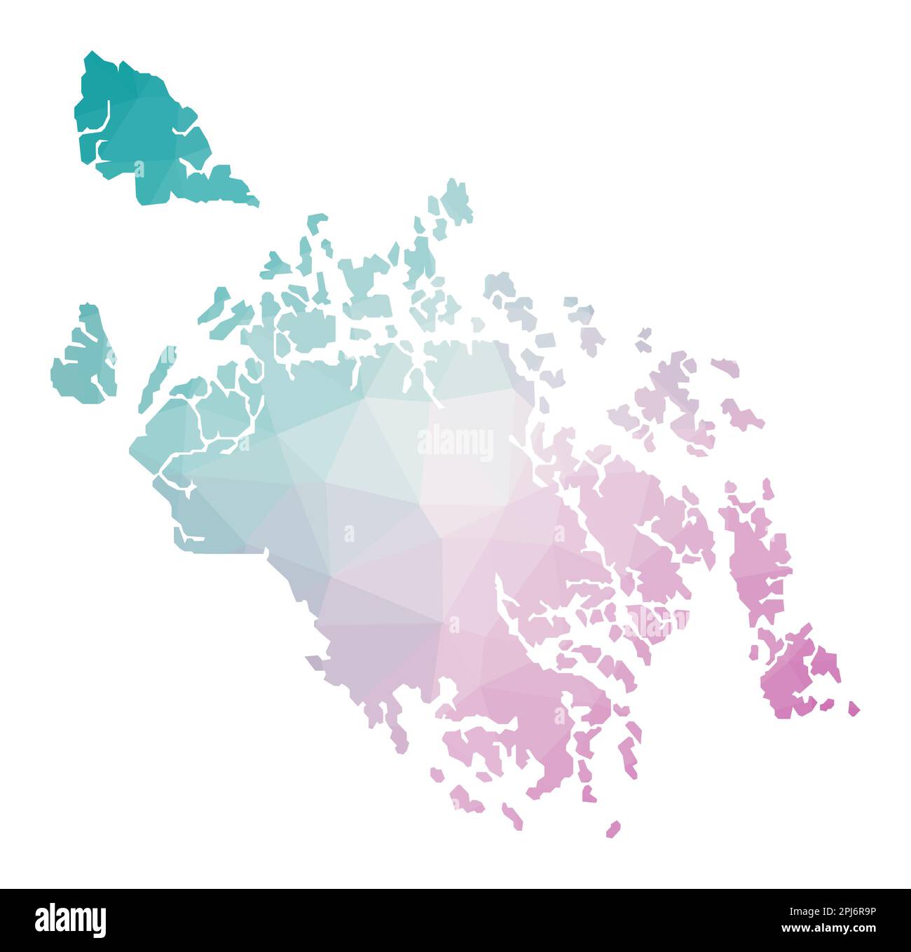Polygonal map of Cat Ba Island. Geometric illustration of the island in ...