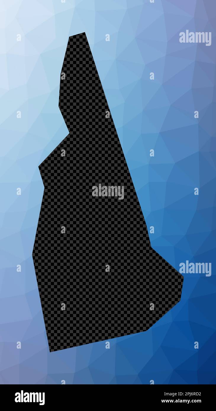 New Hampshire geometric map. Stencil shape of New Hampshire in low poly ...